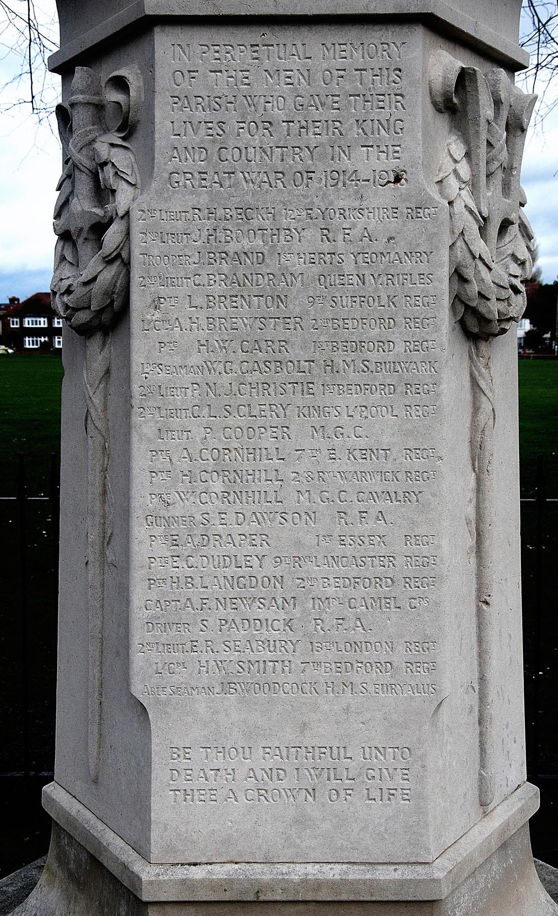 Broxbourne War Memorials | Soldiers of Broxbourne | Herts Memories