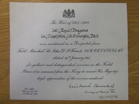 Julian Grenfell's Distinguished Service Order | Julian Grenfell | Herts ...