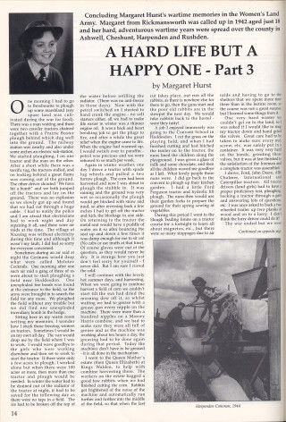 The Memoirs of Margaret Hurst Part Three | Women's Land Army ...